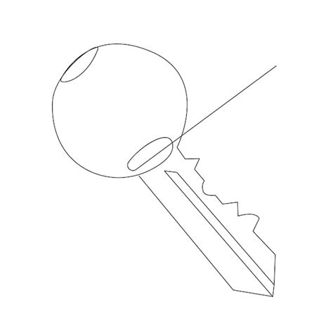 Premium Vector Continuous Single Line Lock Key Outline Vector Art Drawing
