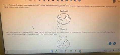 solved two small objects of mass mp and a rotating platform