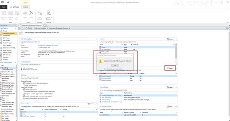 SharePoint Designer Error Could Not Save The List Changes To The Server Drew Madelung