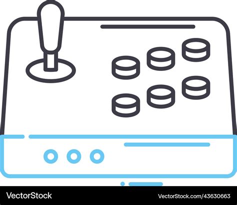 Arcade Game Joystick Line Icon Outline Symbol Vector Image
