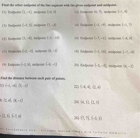 Find The Other Endpoint Of The Line Segment With The Given Endpoint And