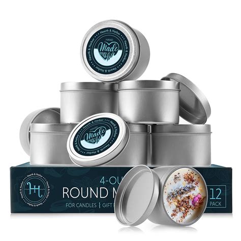 Metal Round Candle Tins With Lids 4 Oz Candle Containers For Candle
