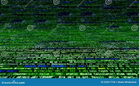 Infinite Code In Matrix Animation Endless Text Of Multicolored Program Codes On Black