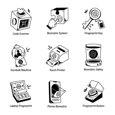 Set Of Biometric Recognition Linear Icons 46420952 Vector Art At Vecteezy