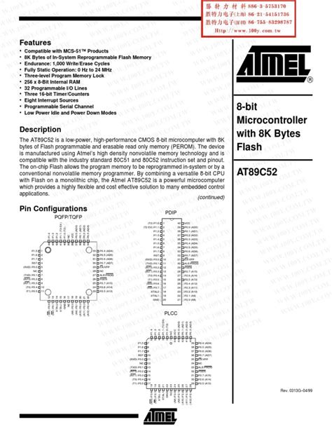 at89c52 pdf pdf flash memory manufactured goods