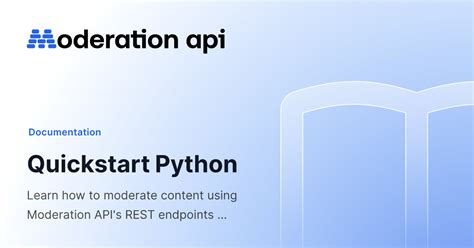 quickstart python moderation api