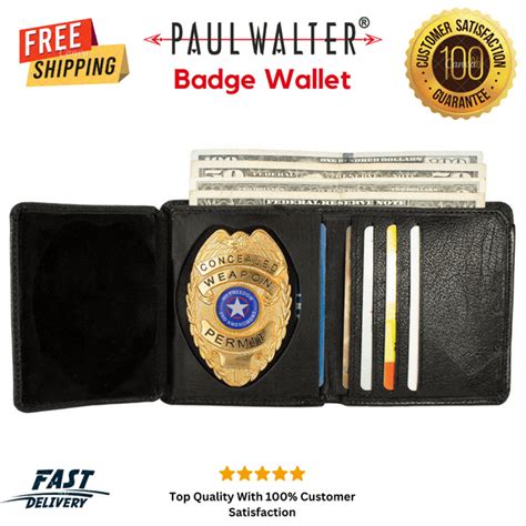 Law Enforcement Id Badge Holder Slim Bifold Stylish Wallet With Card