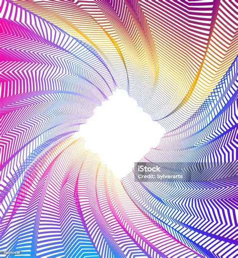 디자인 상자 또는 방 내부의 정신 최면 미래 3d 공간에 대한 추상 선형 질감 벡터 아트 배경 환상적인 환각 트렌디 한 현대