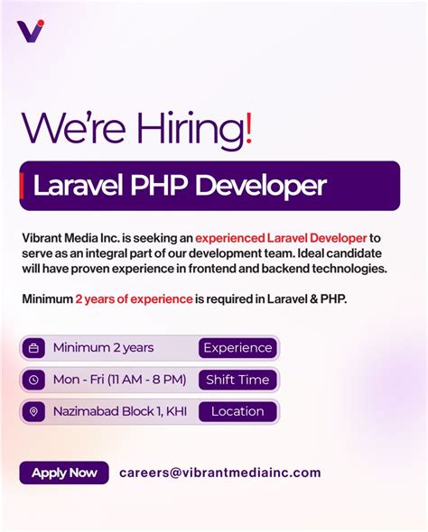 Vibrant Media Inc On Linkedin Laravel Laraveldeveloper Php Hiring