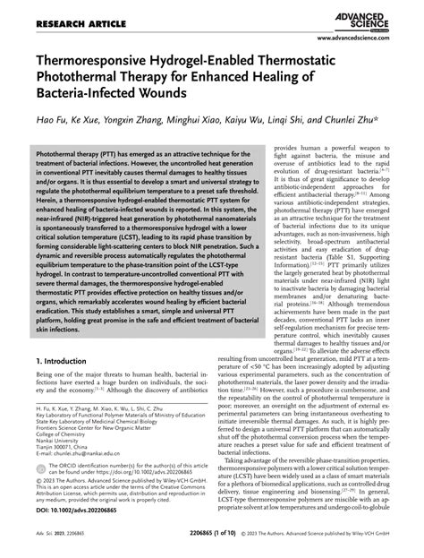 Pdf Thermoresponsive Hydrogel‐enabled Thermostatic Photothermal