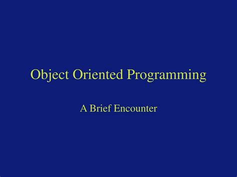 Ppt Object Oriented Programming Powerpoint Presentation Free Download Id5139