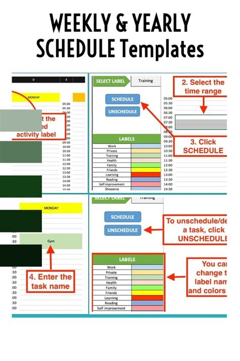 Weekly Yearly Schedule Templates For Excel