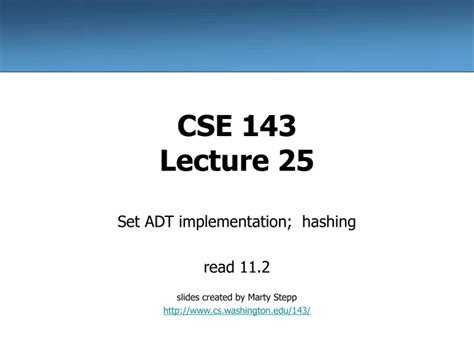 PPT CSE 143 Lecture 25 PowerPoint Presentation Free Download ID 9679662
