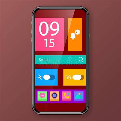 widget mobile application user interface for phone stock vector