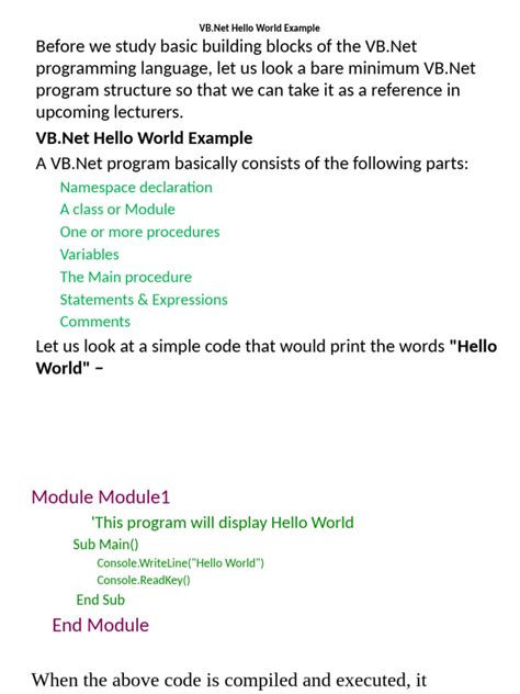 Jk Vb Net 4 Hello World Pdf Class Computer Programming Method Computer Programming