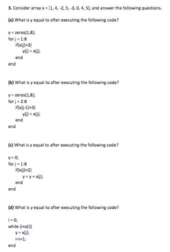Solved 3 Matlab Note The Answers Are Not Supposed To Be