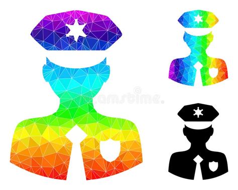 Vector Triangle Filled Constable Icon With Spectrum Gradient Stock