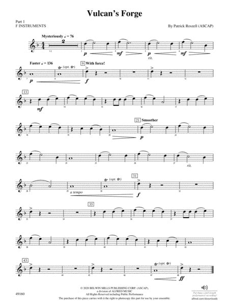 vulcan s forge part 1 f instruments concert band digital sheet music sheet music plus