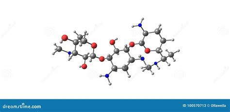 Gentamicin Molecular Structure Isolated On White Stock Illustration
