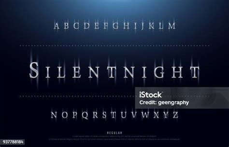 밤 배경에서 조명 효과와 과학 영화 폰트입니다 기술 공상 알파벳 빛나는 편지입니다 벡터 일러스트 레이 션 과학에 대한 스톡 벡터 아트 및 기타 이미지 Istock