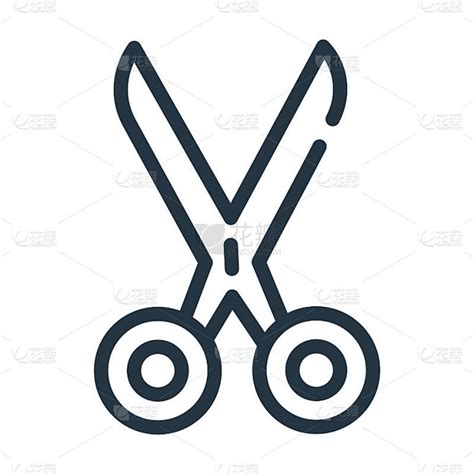 切割工具细线图标。钢、刀的线形图标从缝制概念孤立的轮廓标志。矢量插图符号元素的网页设计和应用程序。