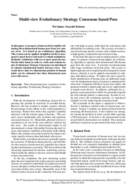 Pdf Multi View Evolutionary Strategy Consensus Based Pose