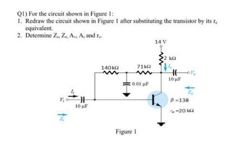 solved q1 for the circuit shown in figure 1 1 redraw the