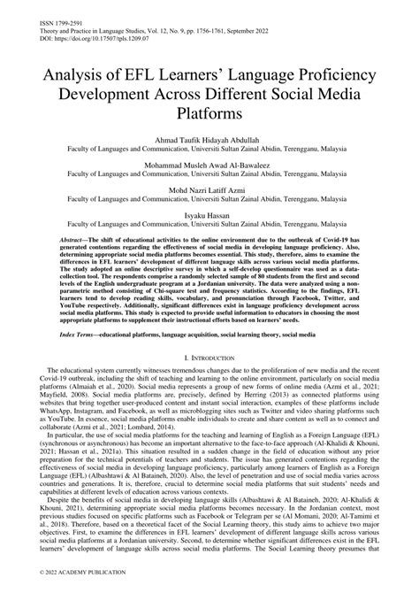 Pdf Analysis Of Efl Learners Language Proficiency Development Across