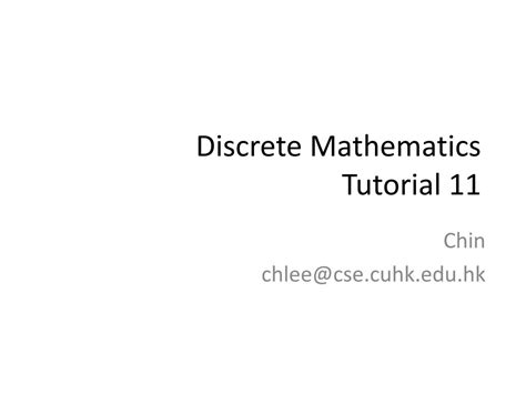 Ppt Discrete Mathematics Tutorial 11 Powerpoint Presentation Free