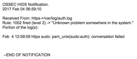 OSSEC sudo failure Cybersäkerhet och IT säkerhet