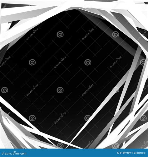 Geometric Overlapping Intersecting Shapes Abstract Grayscale Stock
