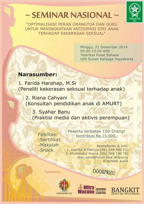 Seminar Nasional: Optimalisasi Peran Orangtua dan Guru untuk Meningkatkan Antisipasi Diri Anak ...