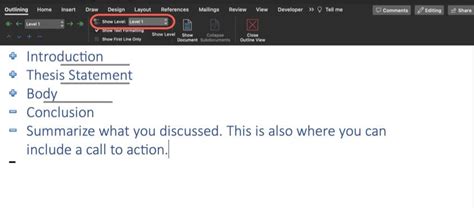 How To Make And Format An Outline In Microsoft Word Envato Tuts