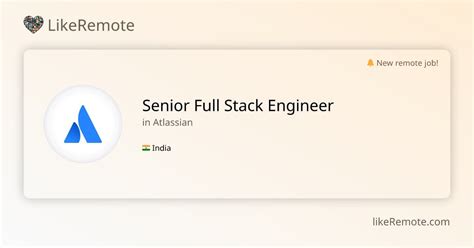 📩 Senior Full Stack Engineer At 🏢 Atlassian 📍remote Job In 🇮🇳 India
