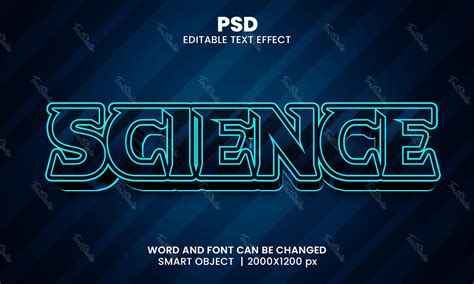 Science 3d Text Effect Free Photoshop Psd File