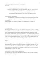 Limiting Reactant And Percent Yield Lab LAB Limiting Reactant And Percent Yield