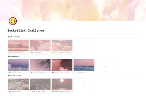 Bucketlist Challenge Template Notionhub
