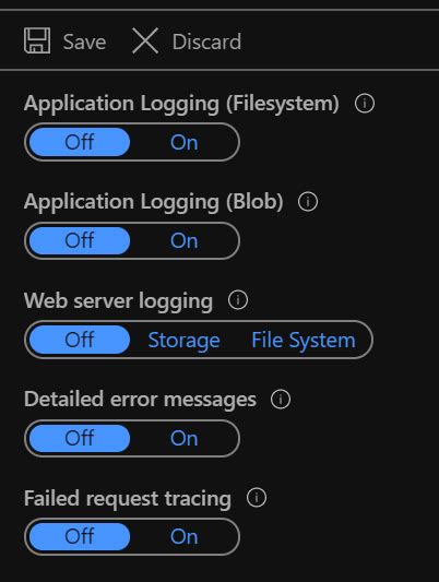 Az Webapp Log Config Application Logging False Doesn T Turn It Off Issue Azure