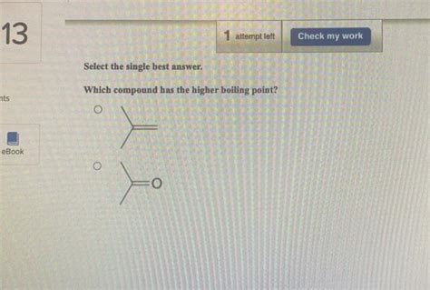 solved select the single best answer which compound has the