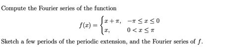 Solved Compute The Fourier Series Of The Function Chegg