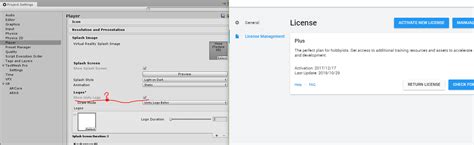 cannot remove unity splash screen with plus license unity engine