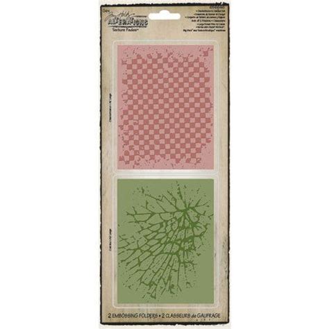 Sizzix Tim Holtz Checkerboard And Cracked Set Embossing Folders Tim