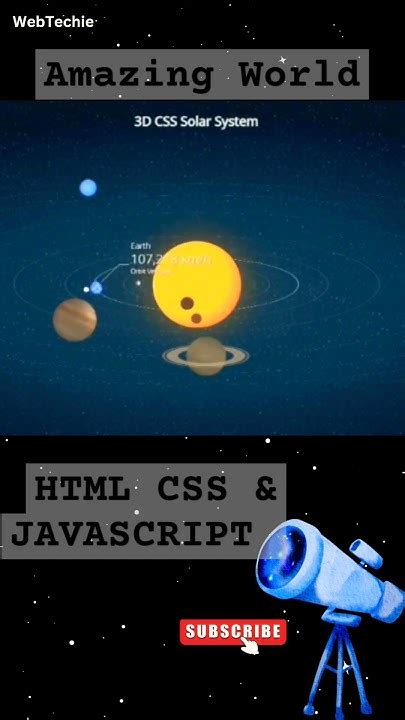 3d Css Solar System Shortvideo Htmlcssjavascript Solarsystem Coding