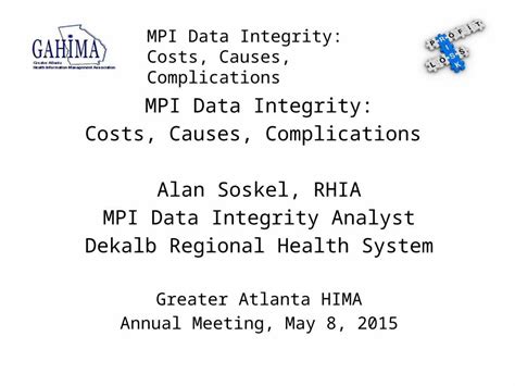 Pptx Mpi Data Integrity Costs Causes Complications Alan Soskel