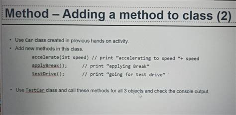 Solved Classes And Objects Hands On Activity Create Class