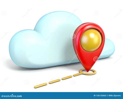Cloud Icon With Map Pointer D Stock Illustration Illustration Of Places Navigation