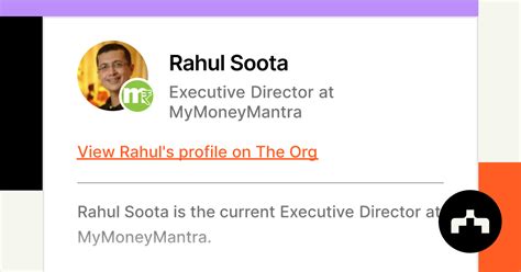 Rahul Soota Executive Director At Mymoneymantra The Org