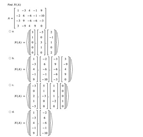 Solved Find Na A⎣⎡1−2−33−369−94−6−64−1−1−699−10−30⎦⎤
