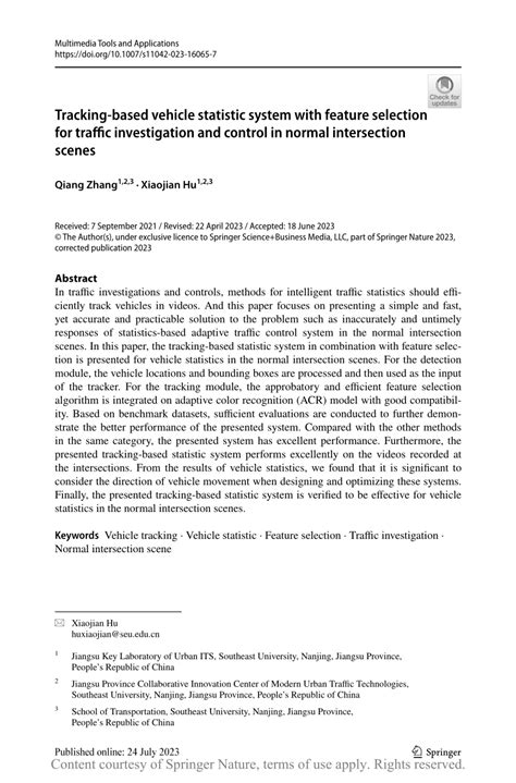Tracking Based Vehicle Statistic System With Feature Selection For Traffic Investigation And