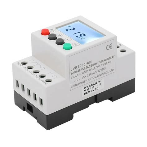 Lcd 3 Phase 4 Wire Voltage Monitoring Relay Undervoltage Overvoltage Protection Relay 115‑277vac